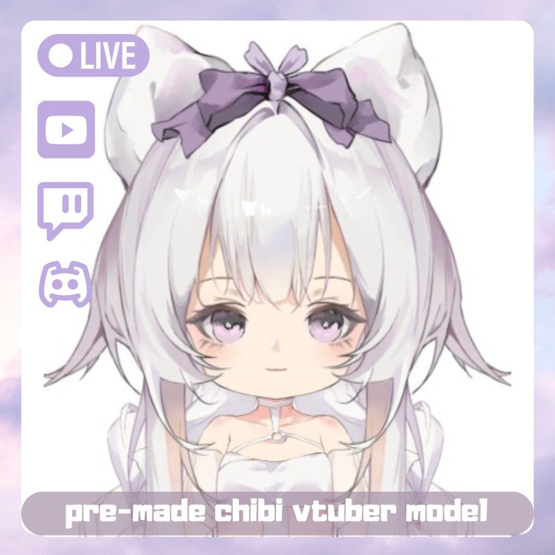 Chibi Live2d Vtuber Model Cute Fox Girl Fully Rigged premade Ready to ...