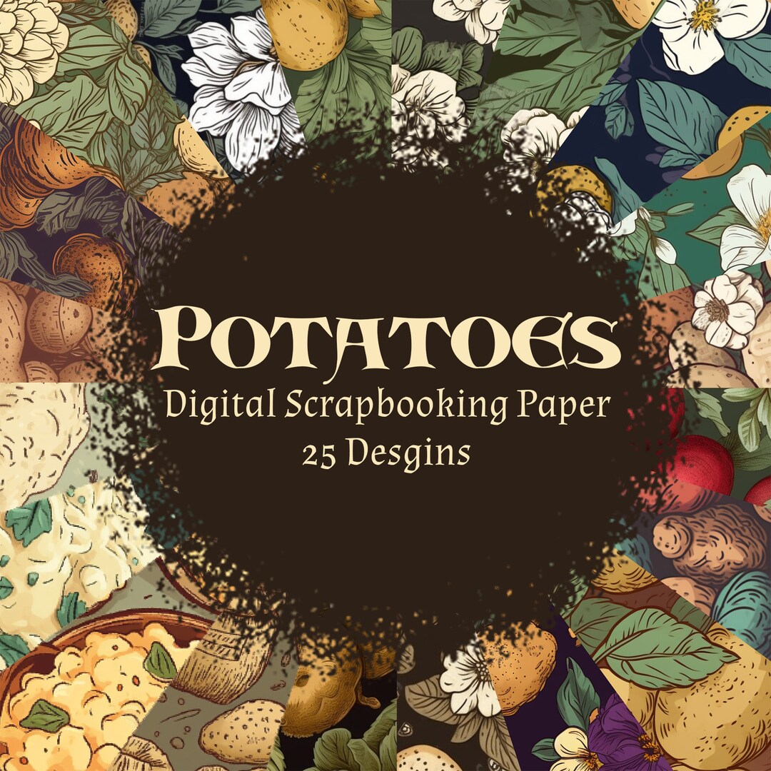Potato Paper Collection - 25 Fun Digital Designs for Scrapbooking! - Etsy