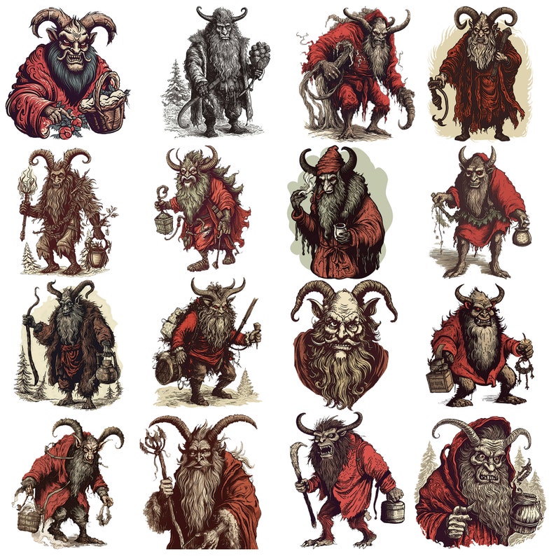 Krampus Fun - 16 Digital Clipart Designs for Your Festive Creations! - Etsy
