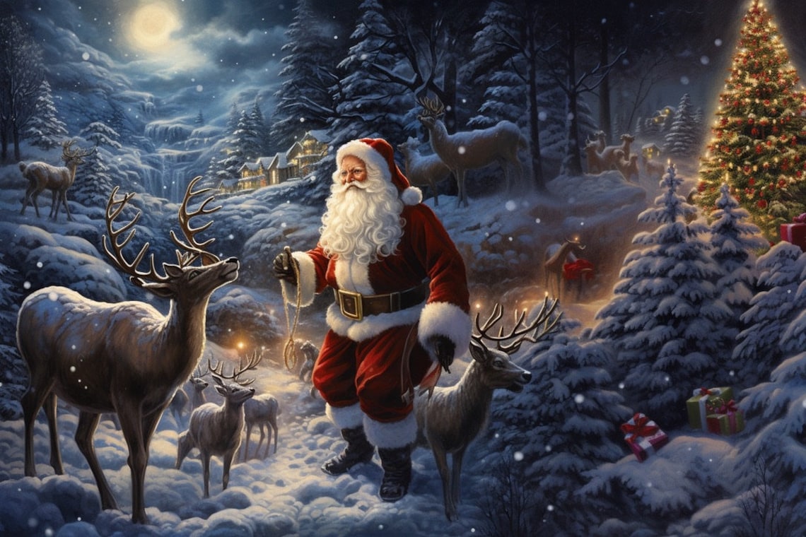 Santa in a Winter Wonderland - Etsy