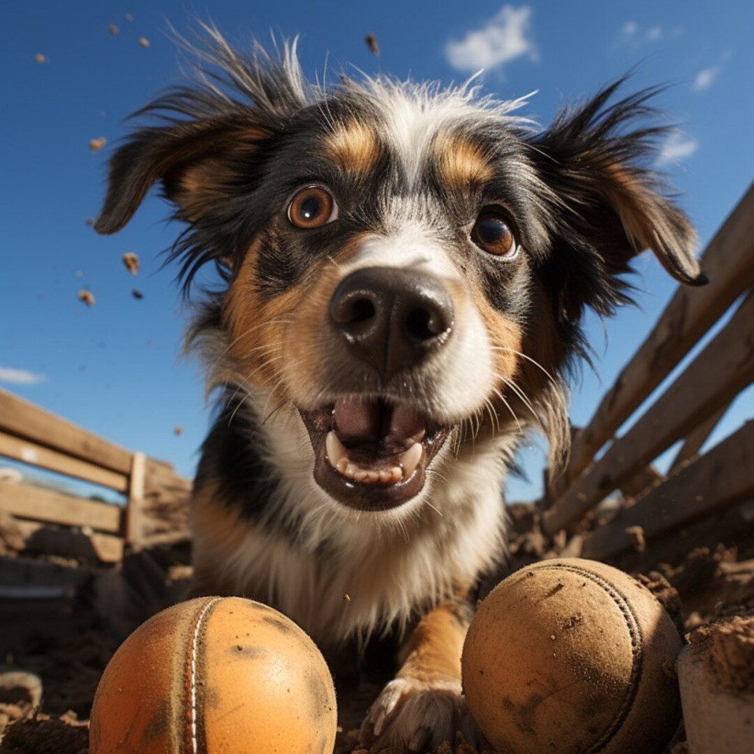 Cute Dogs With a Ball - Etsy