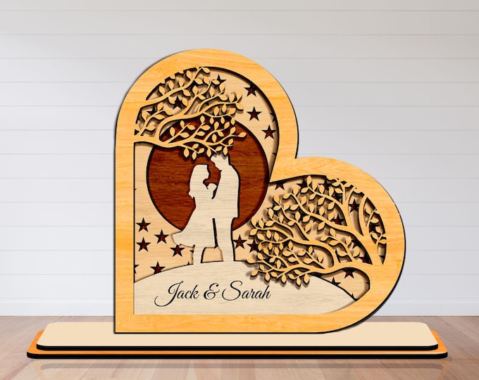 Couple Hearts Laser Cut File, Romantic Gift (svg, Pdf, Eps, Dxf ...