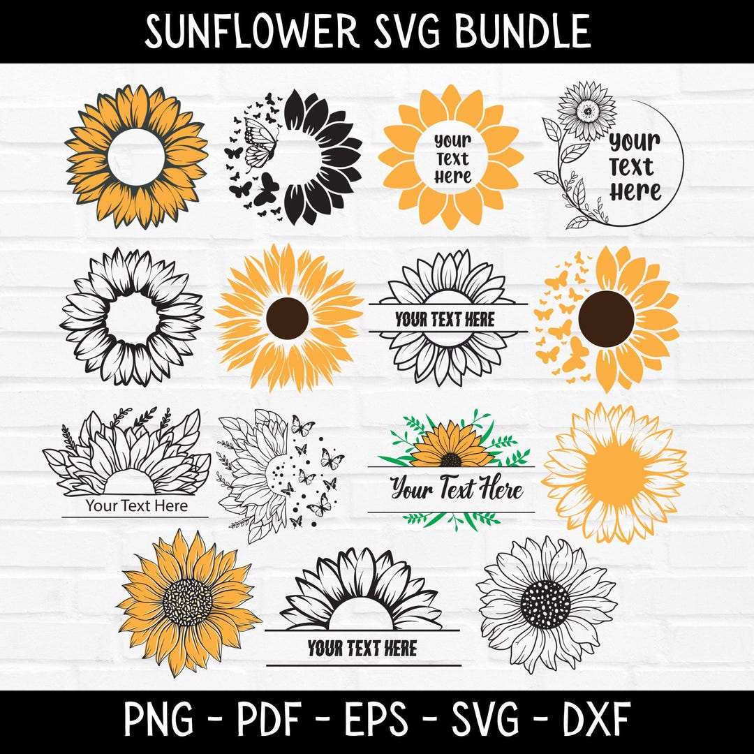 Sunflower SVG, Sunflower Cricut, Sunflower Clipart, Sunflower Cut File ...
