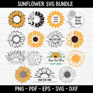 Sunflower SVG, Sunflower Cricut, Sunflower Clipart, Sunflower Cut File ...