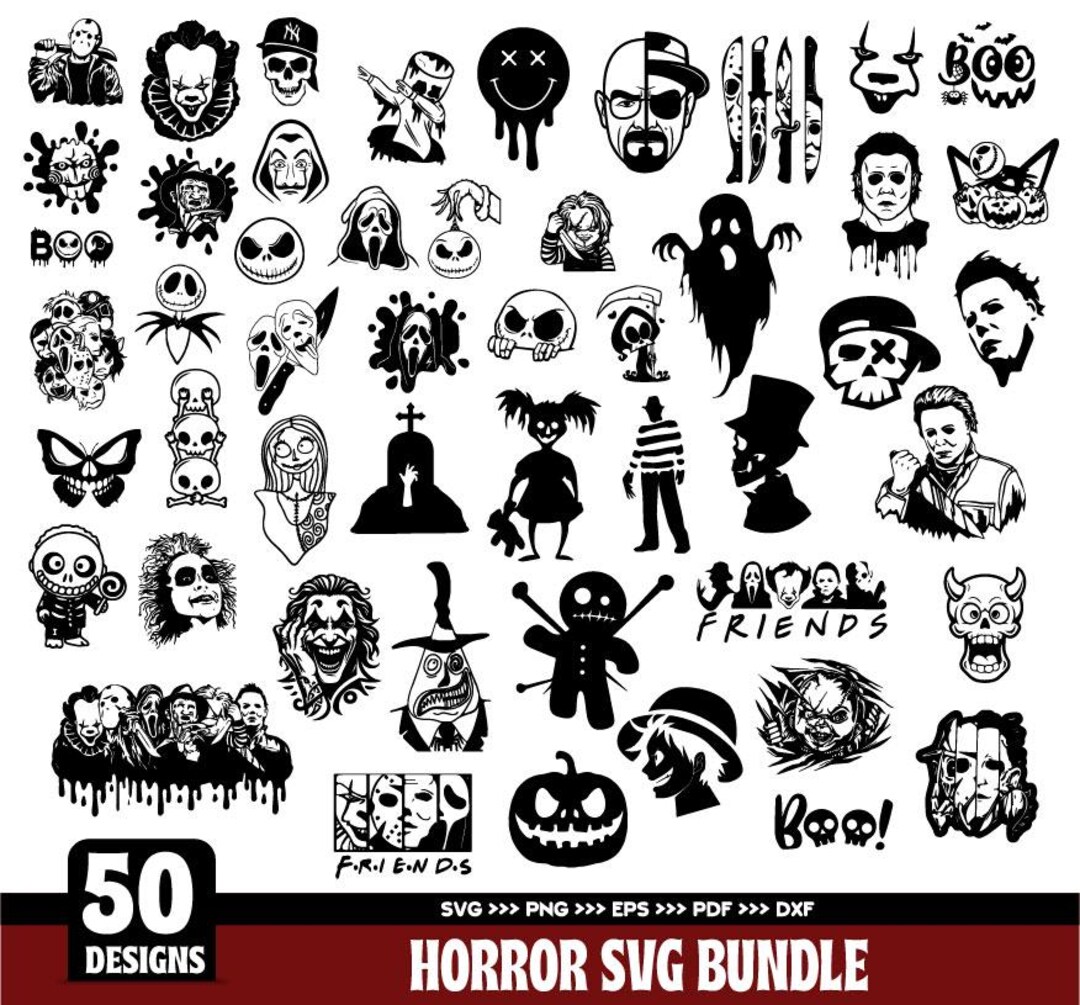 50 Horror SVG Bundle, Horror Friends SVG, Mega Horror SVG Bundle ...