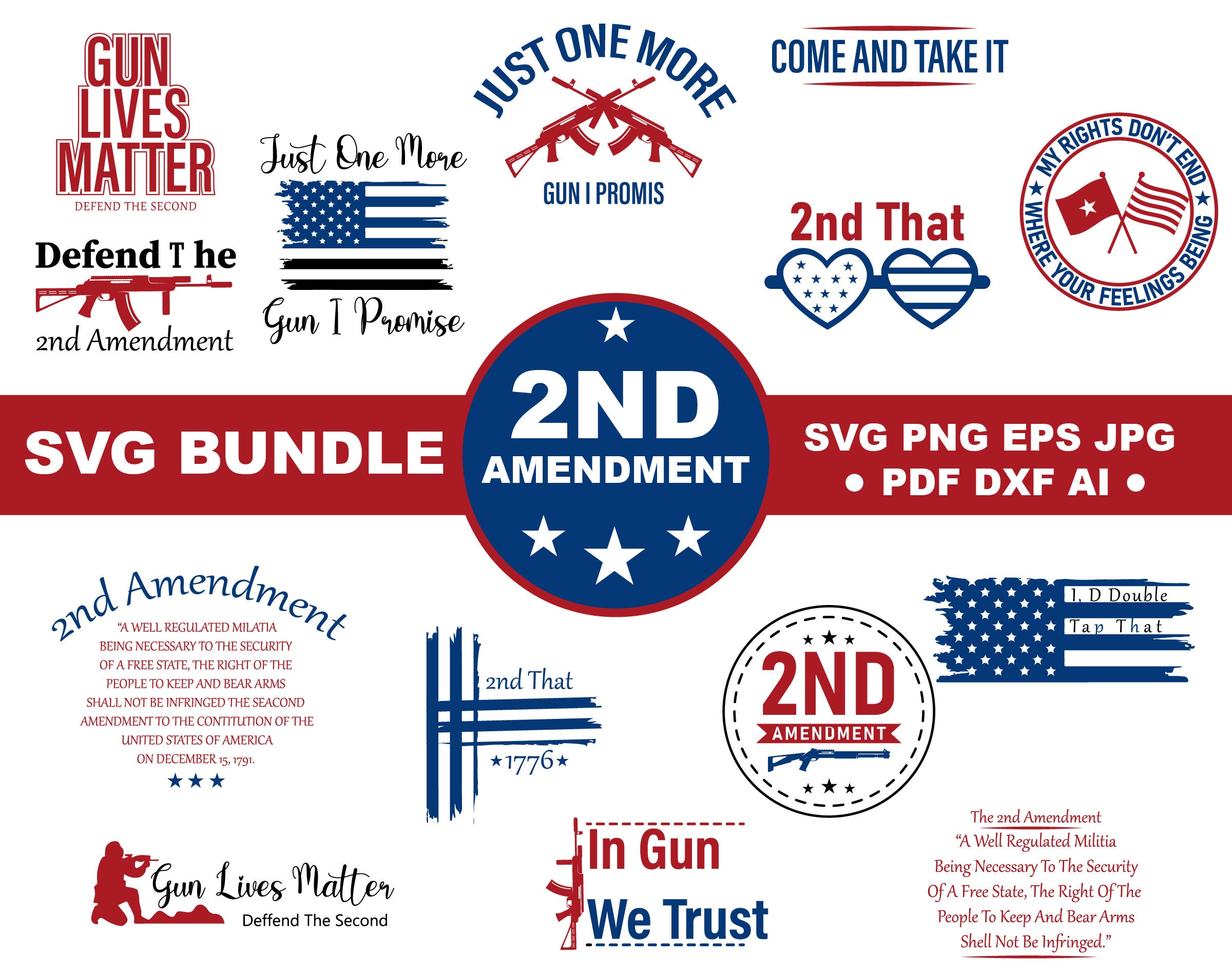 Amendment Svg Bundle, American Flag, Second Amendment Svg, Gun Rights Svg, 2nd Amendment ...