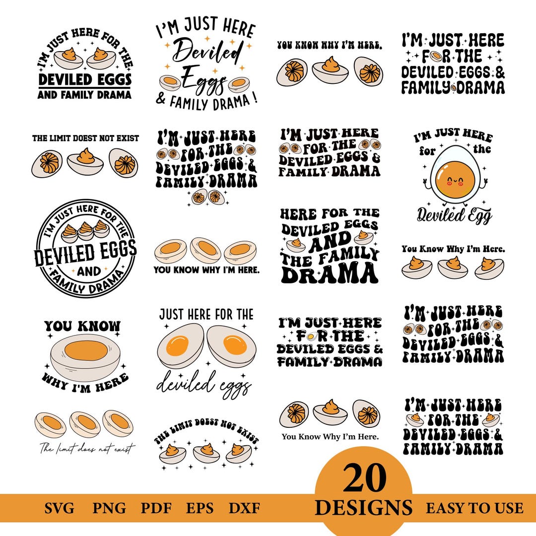 Deviled Eggs SVG Bundle, I'm Just Here for the Deviled Egg & Family ...