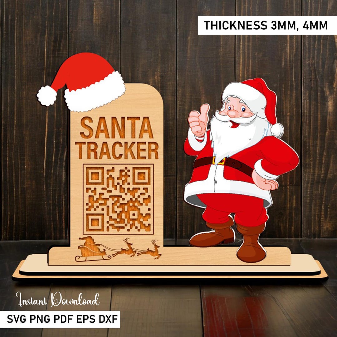 Santa Tracker Christmas Decor SVG Files, Santa Claus Laser Svg ...
