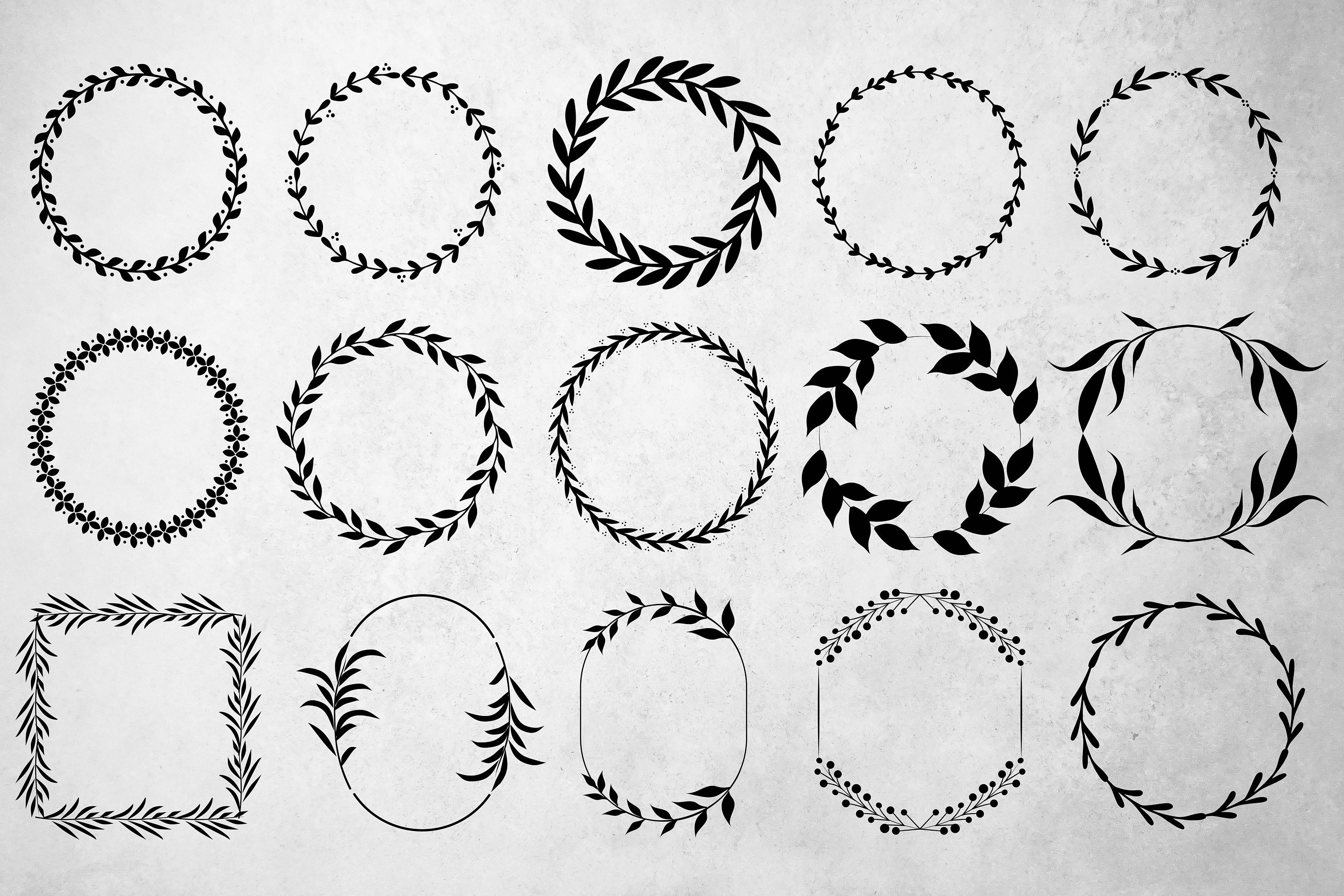 Wreath Svg Bundle, Floral Wreath, Flower Svg Bundle Botanical Hand ...