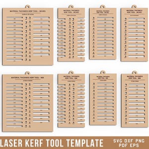 Kerf Tool Svg, Material Thickness Test, Laser Cut File, Metric Design ...