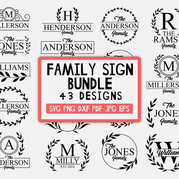Family Monogram Sign - Etsy
