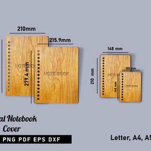 Spiral Notebook Cover Laser Cut Svg Template , Cricut Notebook Cover ...