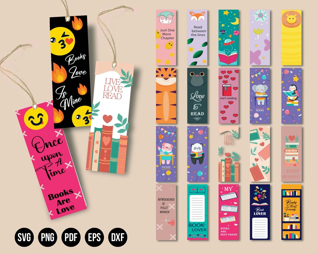 Bookmark SVG Bundle, 22 Funny Bookmark Svg, Printable Bookmark ...