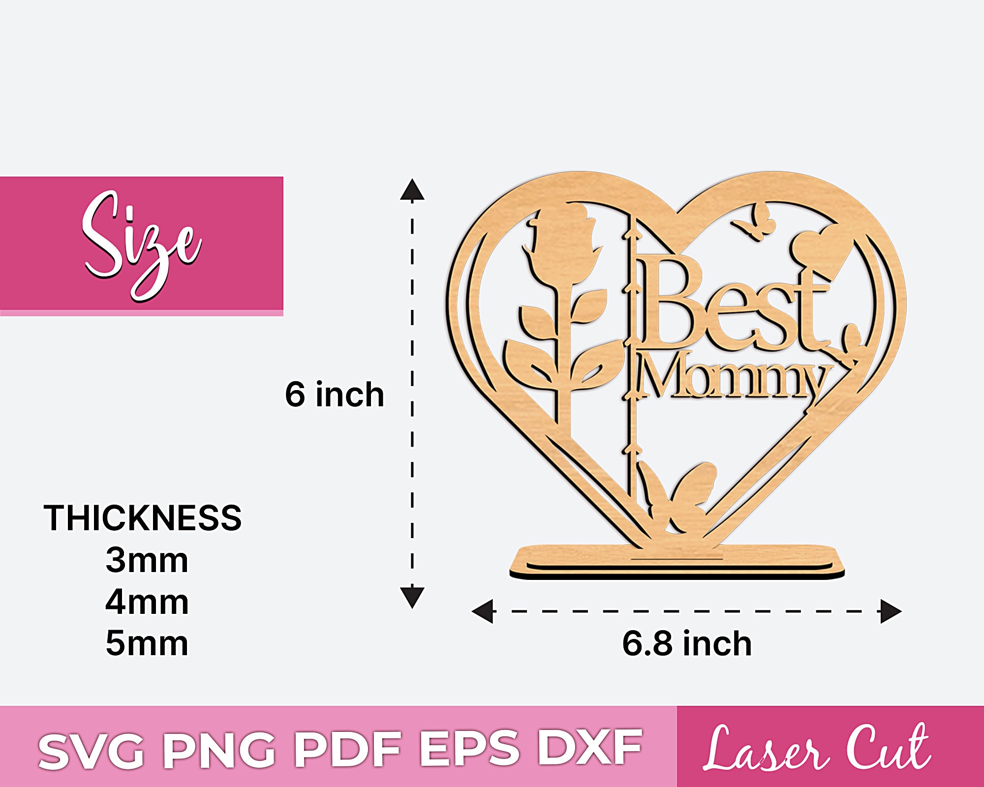 Mom Heart Laser SVG, Best Mom Heart Laser Cut Svg Files, Vector Files ...