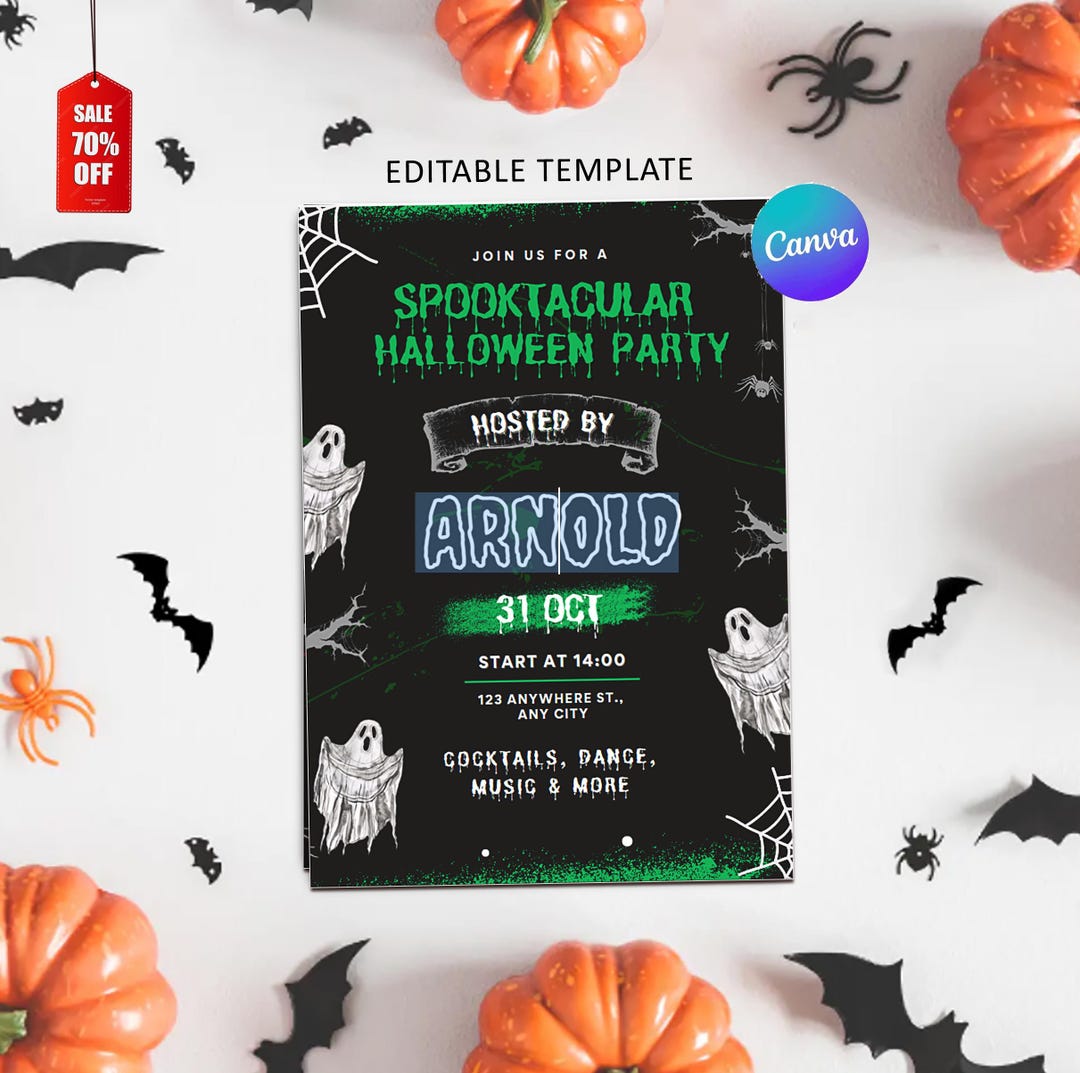 Editable Halloween Party Invite-digital Download, Costume Party Invite ...