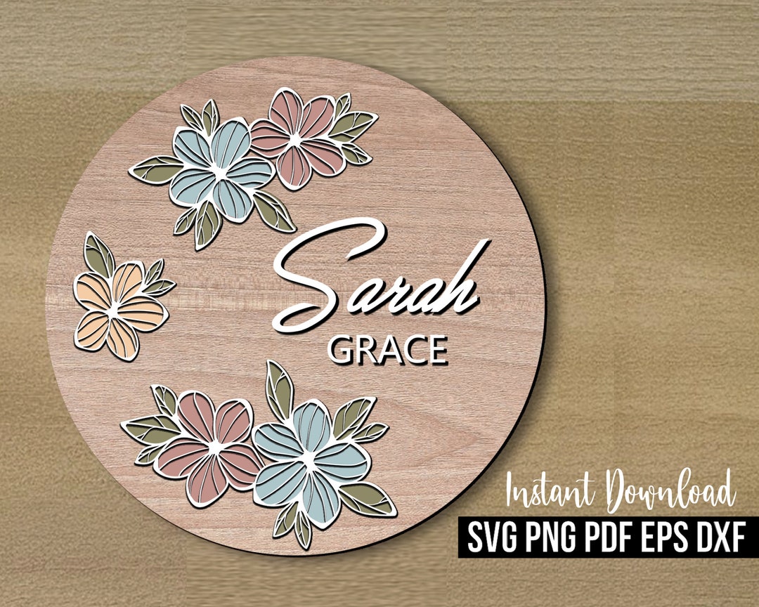 Full Floral Laser Ready Svg File, Round Oranmaent Glowforge and ...