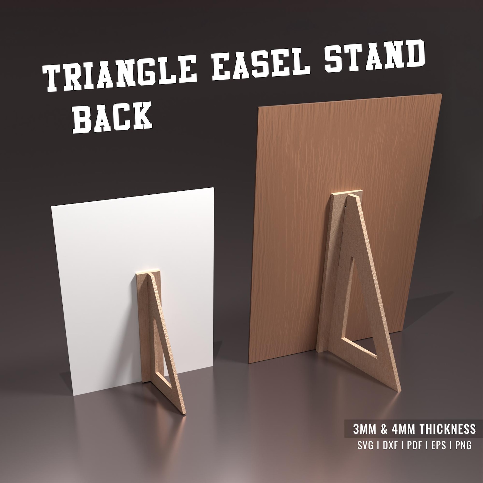 9 Triangle Easel Stand Back, Picture Frame Stand, Laser Cutting, Shelf ...