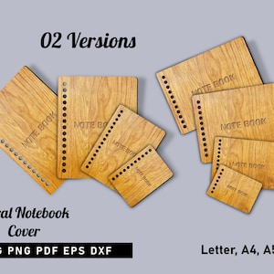 Spiral Notebook Cover Laser Cut Svg Template , Cricut Notebook Cover ...