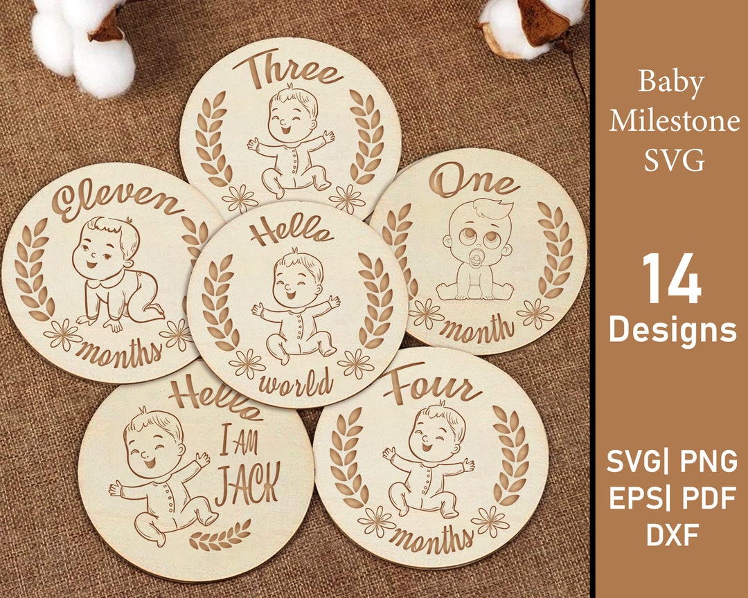Baby Monthly Milestone Rounds SVG, Baby Monthly Milestone Svg Bundle ...