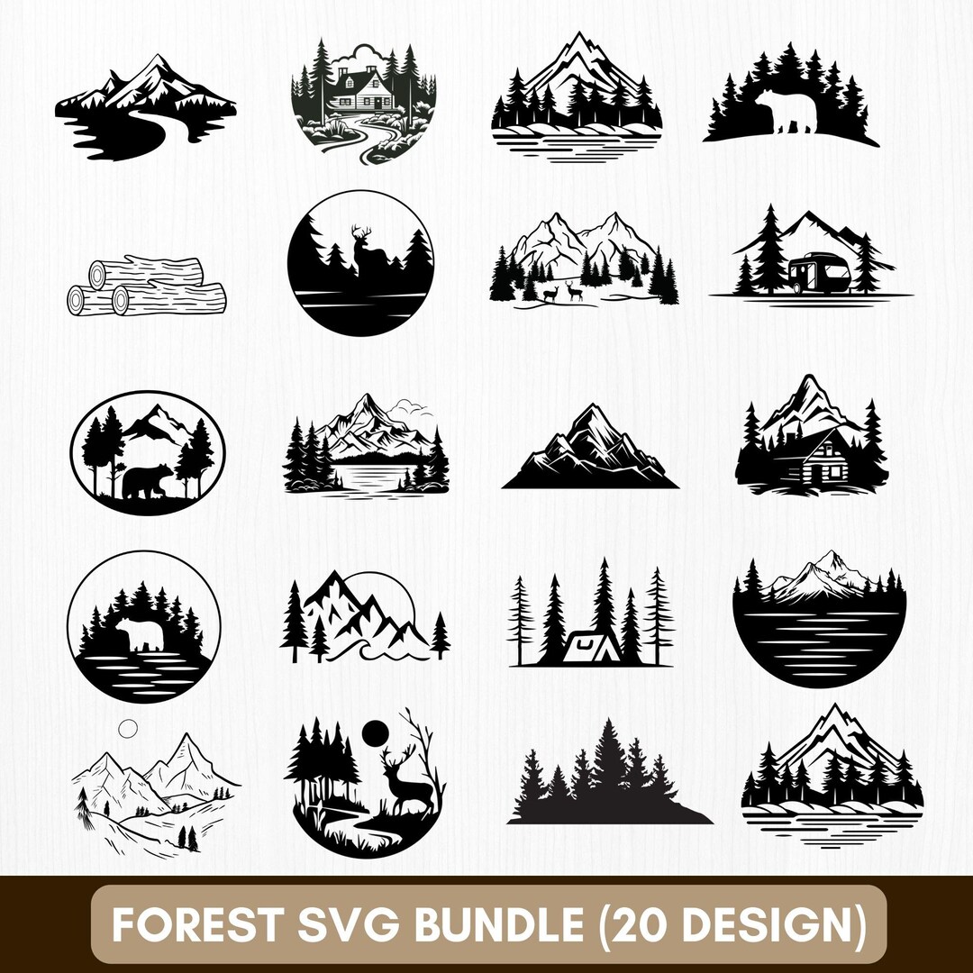 Landscape Adventure SVG, Forest Scene Svg, Mountain SVG Bundle ...