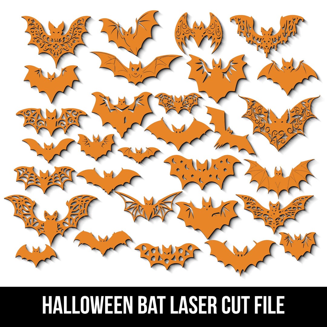Spooky Halloween Bat Laser Cut File, Halloween Decor Svg, Bats Sign ...