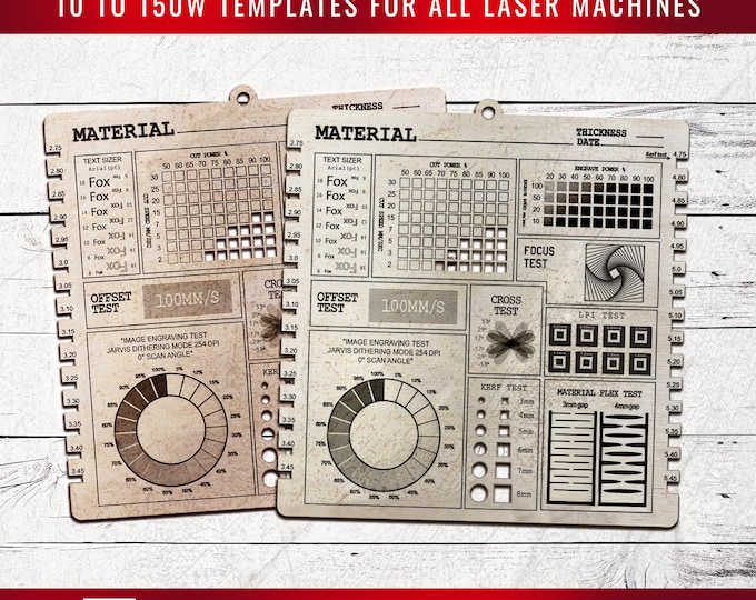 Laser Test Files Pack, Lightburn Material Test Files, Laser Engraving ...