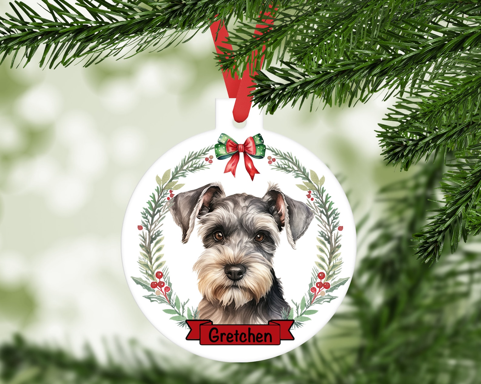 Miniature Schnauzer, Mini Schnauzer, Dog Ornament, Personalized With ...