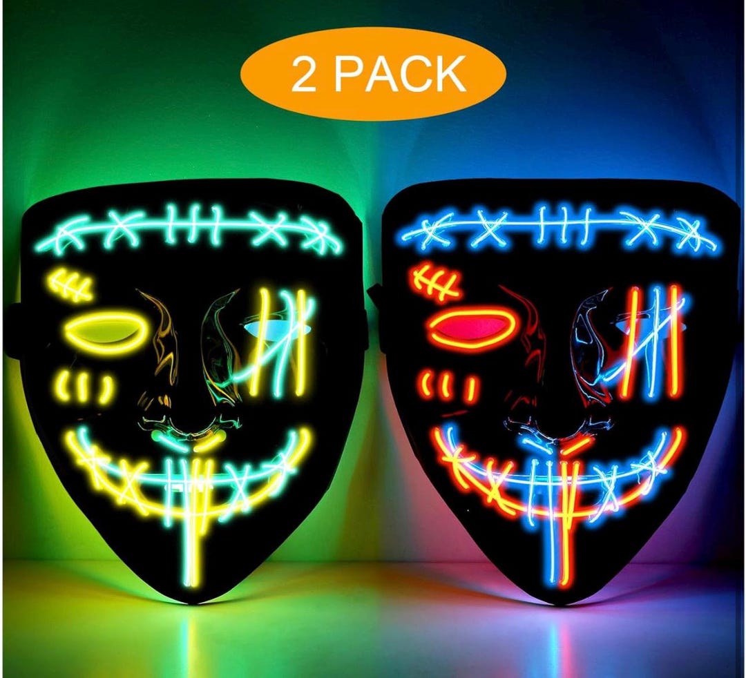 LED Purge Masks Halloween Masks Cosplay Costume for Men Women Scary ...