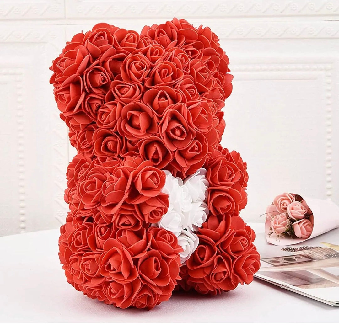Rose Bear Gifts Valentines Day Gifts for Her,handmade,flower Rose Teddy ...