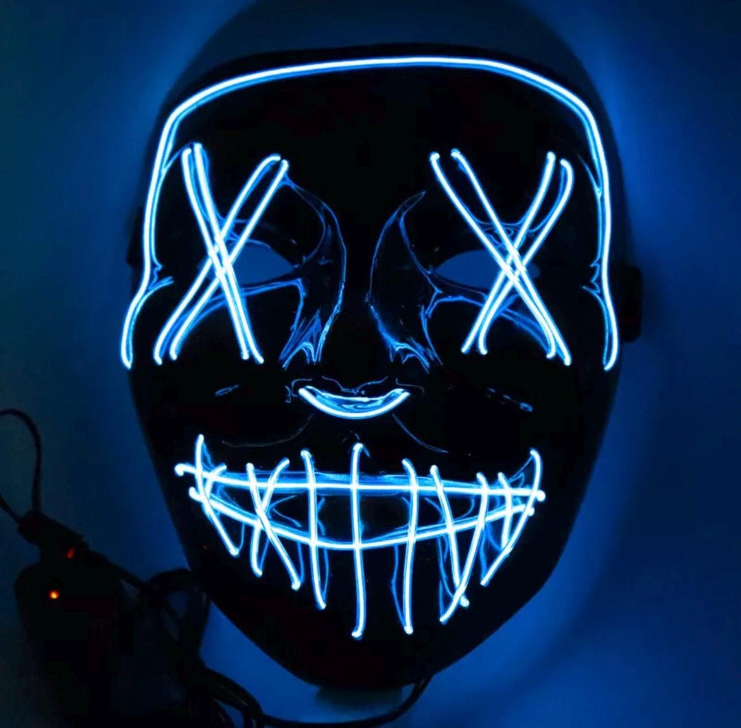 Halloween Costume LED Mask LED Light up 3 Modes Cosplay Clubbing Party ...