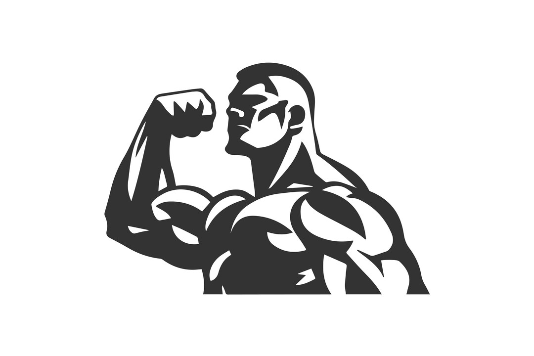 Muscular Man Icon. Vector. Man Body Builder. Power Man. Strength Man ...