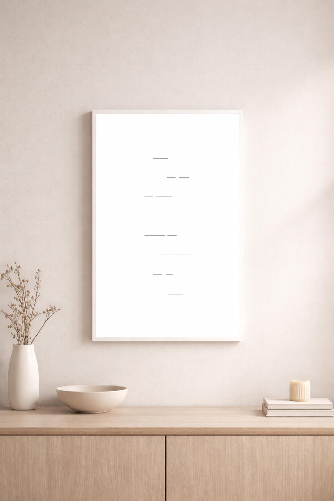 Minimal Horizontal Line Art Poster, Abstract Geometric Dash Print ...