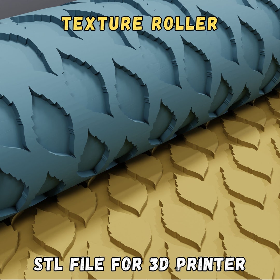 Model Texture Roller Plant Leaf Seamless Polymer Clay Texture Roller ...