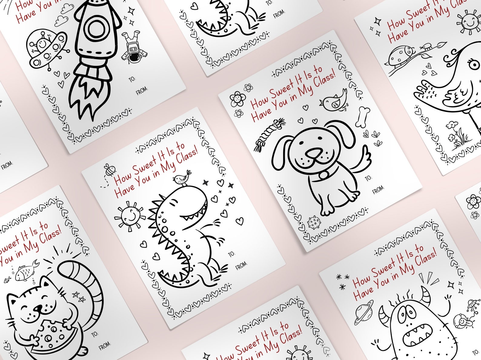 Coloring Valentine Card, Crayon Valentine Printable Bundle From Teacher ...