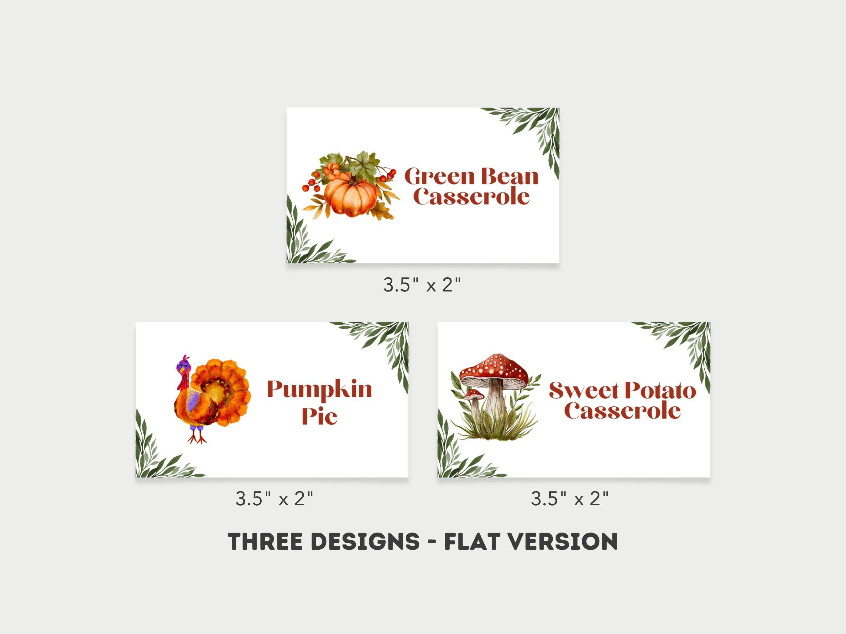 Editable Thanksgiving Table Food Labels Template Cards Custom ...