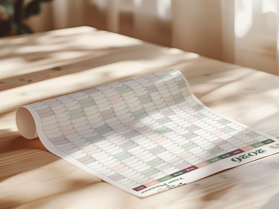 Sage Green 2026 Wall Calendar – Minimalist Aesthetic Calendar Poster ...