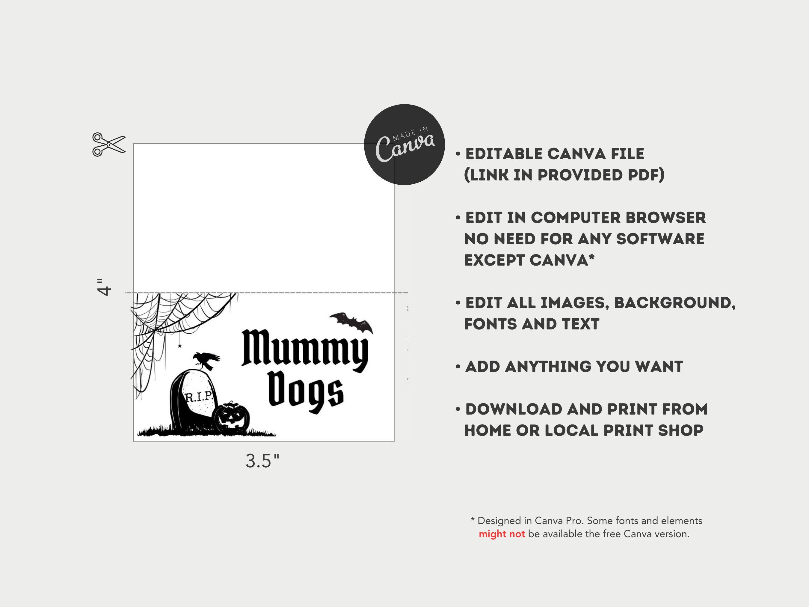 Editable Halloween Food Table Tent Cards: Black & White Buffet Labels ...