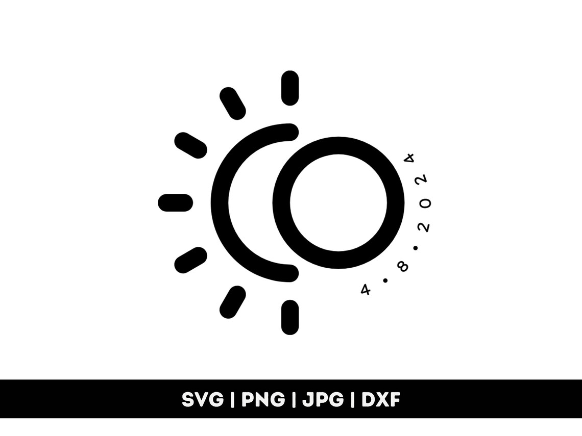 Total Solar Eclipse Svg, Jpg, Png, Dxf, Minimalist Logo, Sun Moon and ...