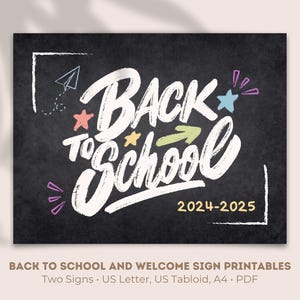 Back to School and Welcome Sign Printables, 24-25 Digital Downloadable ...