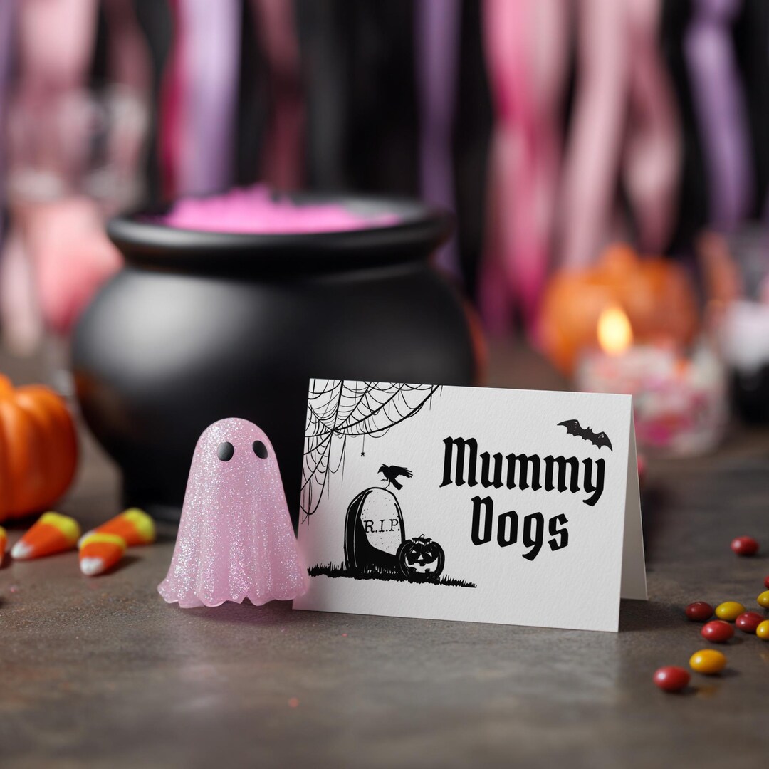 Editable Halloween Food Table Tent Cards: Black & White Buffet Labels ...