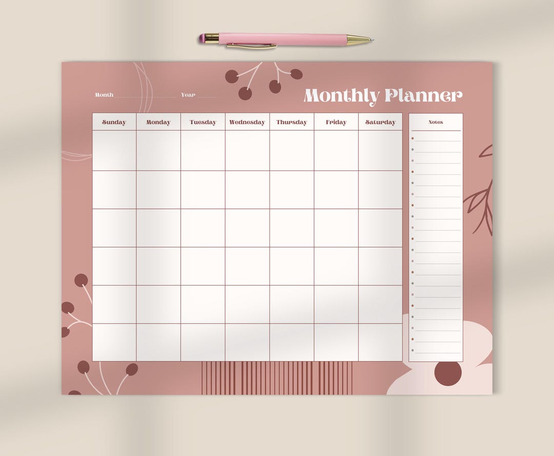 Monthly Planner Notepad, Boho Chic and Functional Paper Planner, Ideal ...