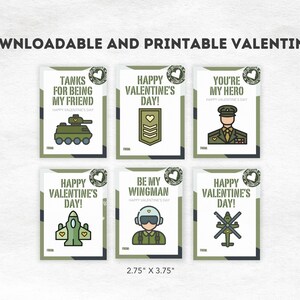 Army Men Valentines Printable for Kids, Military Classroom Valentine ...