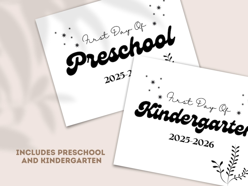 First Day of School Sign Printable: Black & White Photo Prop (PDF) - Etsy