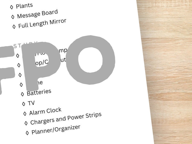 Dorm Room Essentials Checklist: College Packing List (PDF) - Etsy