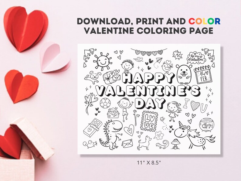 Coloring Valentine Card, Crayon Valentine Printable Bundle From Teacher ...