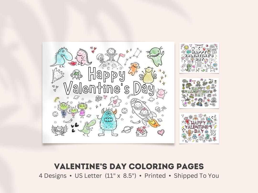 Valentine's Day Coloring Pages Bundle for Classroom Parties, Wall Decor ...