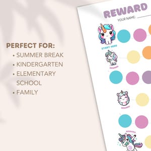 Unicorn Reward Chart Printable Behavior Tracking for Preschool Kids ...