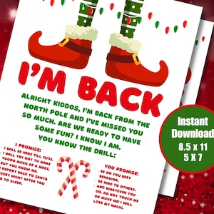 Elf Letter, Digital Download, I'm Back Letter, Elf Arrival Letter ...