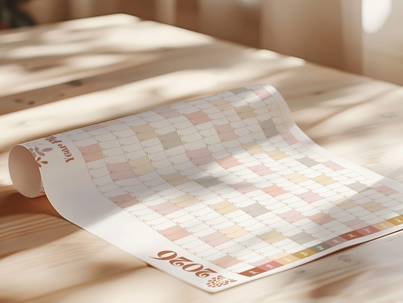 2026 Boho Minimalist Wall Calendar, Horizontal Year at at Glace ...