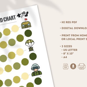Army Reward Chart Printable Behavior Tracking for Preschool Kids Chore ...